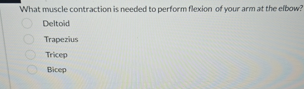 Solved What muscle contraction is needed to perform flexion | Chegg.com