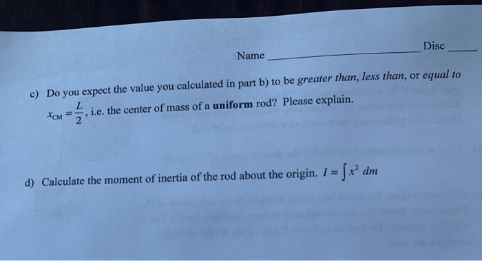 Solved 2. A long, straight rod stretching from x = 0 to x = | Chegg.com