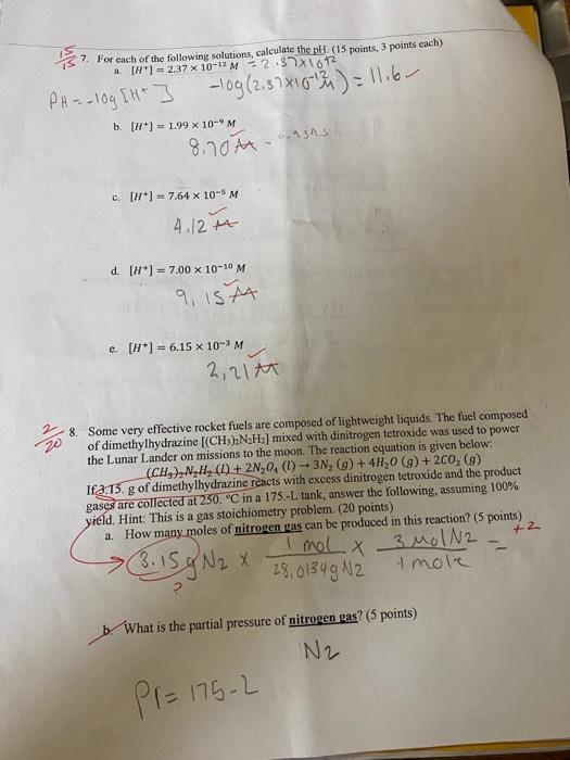 Solved 7. For each of the following solutions, calculate the | Chegg.com