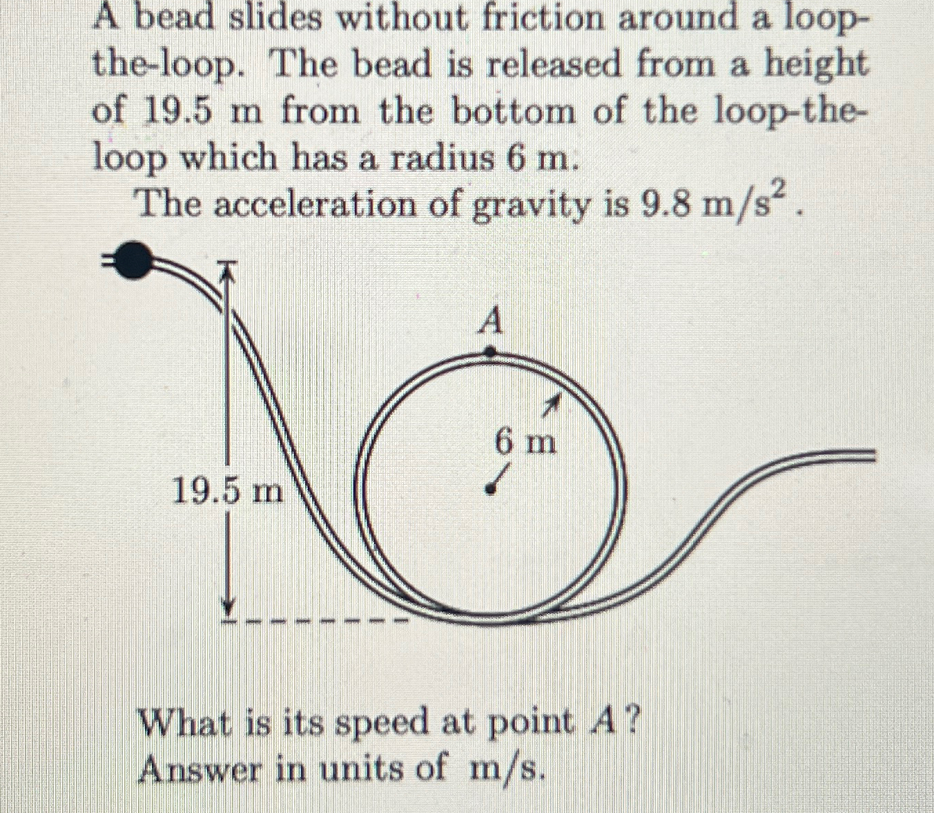 Solved A bead slides without friction around a loopthe-loop. | Chegg.com