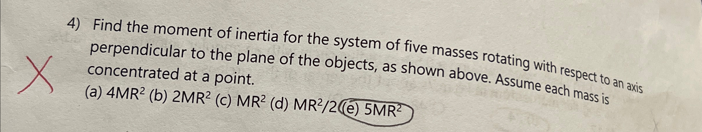 Find the moment of inertia for the system of five | Chegg.com