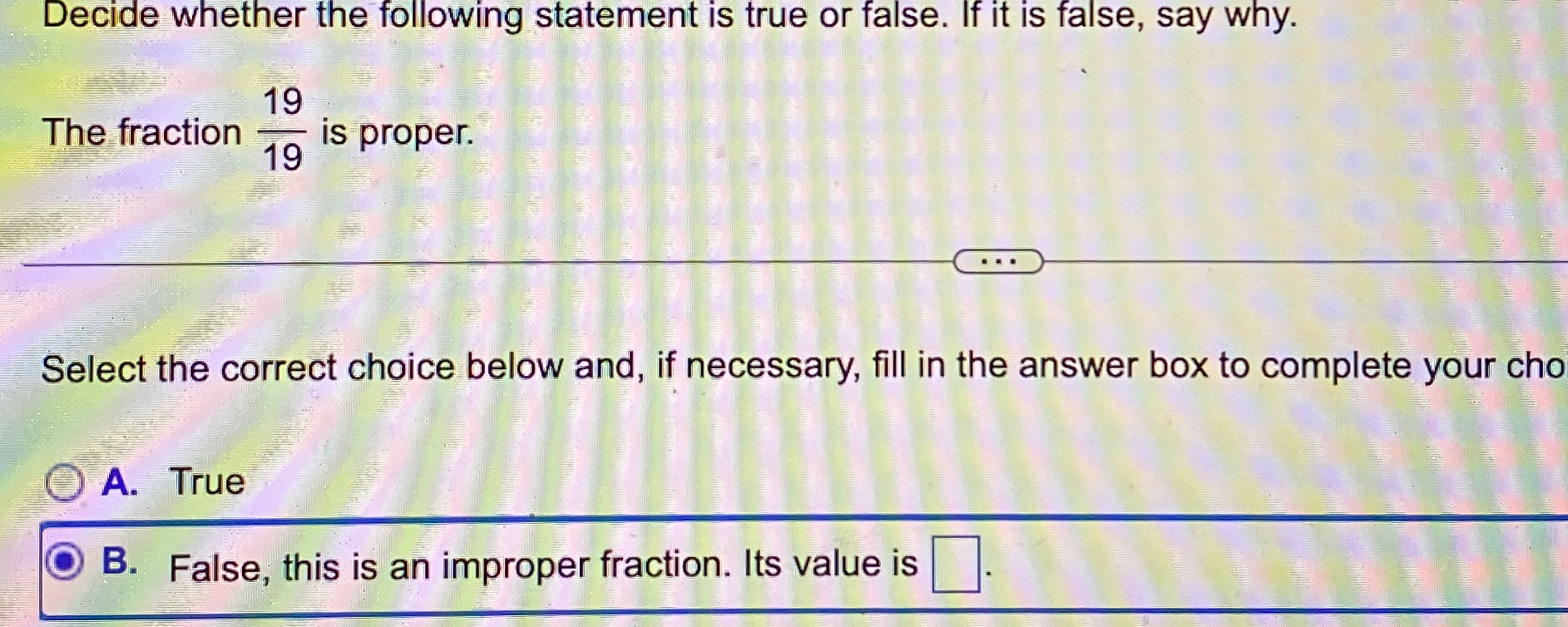 Solved Decide whether the following statement is true or | Chegg.com