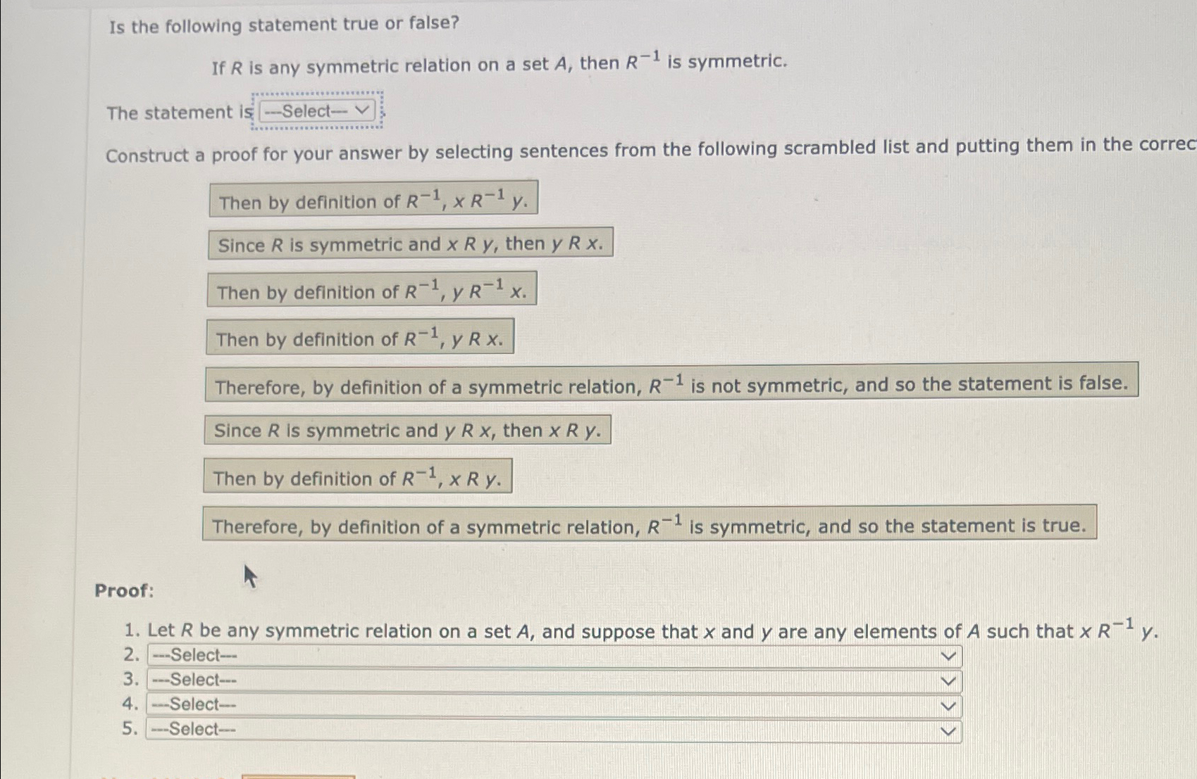 Solved Is the following statement true or false?If R ﻿is any | Chegg.com