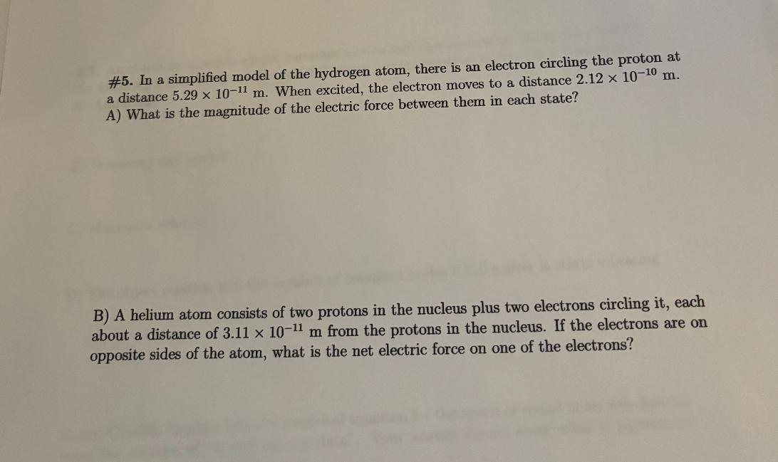 Solved #5. ﻿In a simplified model of the hydrogen atom, | Chegg.com
