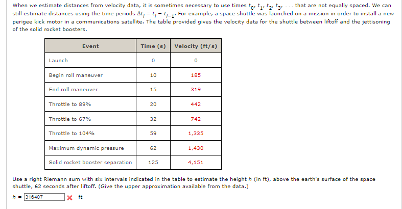 Solved When we estimate distances from velocity data, it is | Chegg.com