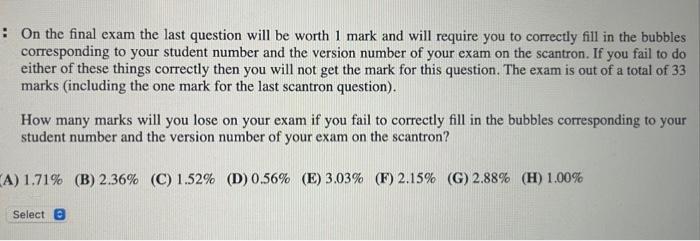 Solved On the final exam the last question will be worth 1 | Chegg.com