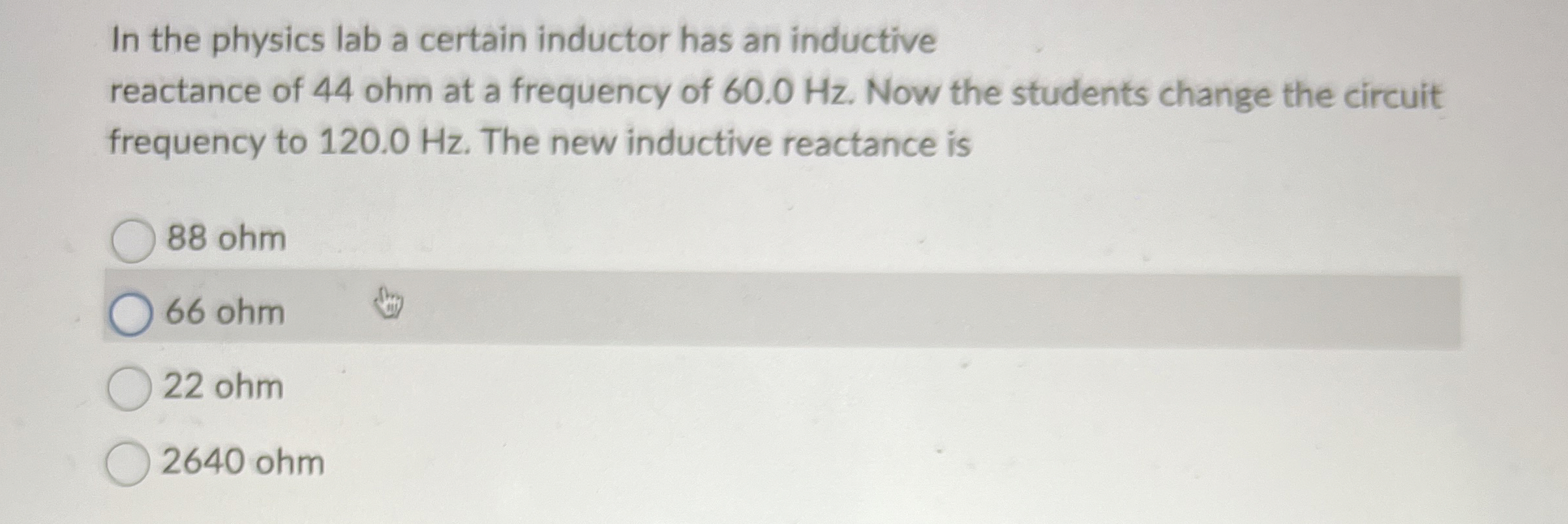 Solved In the physics lab a certain inductor has an | Chegg.com