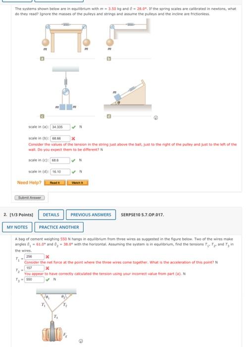 Solved ANSWER ASAPThe systems shown below are in equilibrium | Chegg.com
