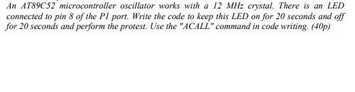 Solved An AT89C52 microcontroller oscillator works with a 12 | Chegg.com