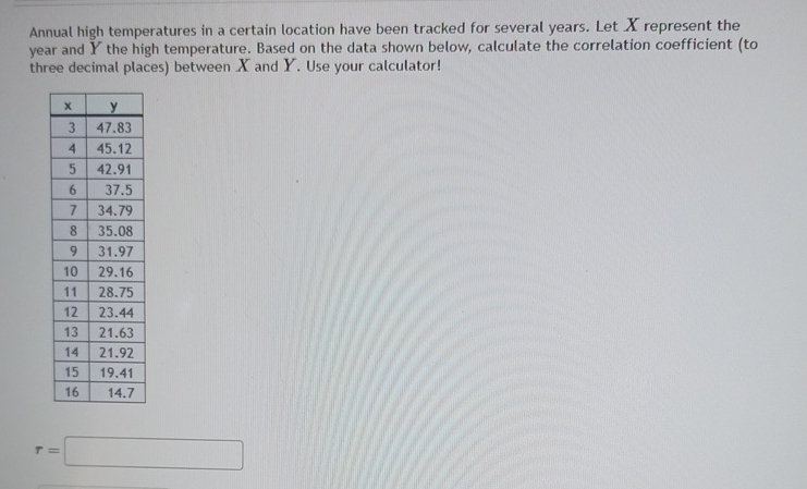 Solved Annual high temperatures in a certain location have | Chegg.com