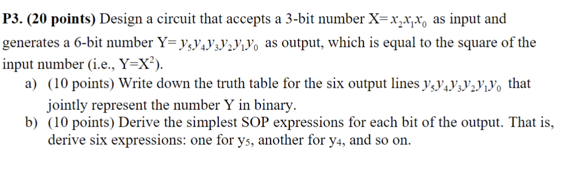 Solved P3. (20 ﻿points) ﻿Design a circuit that accepts a | Chegg.com