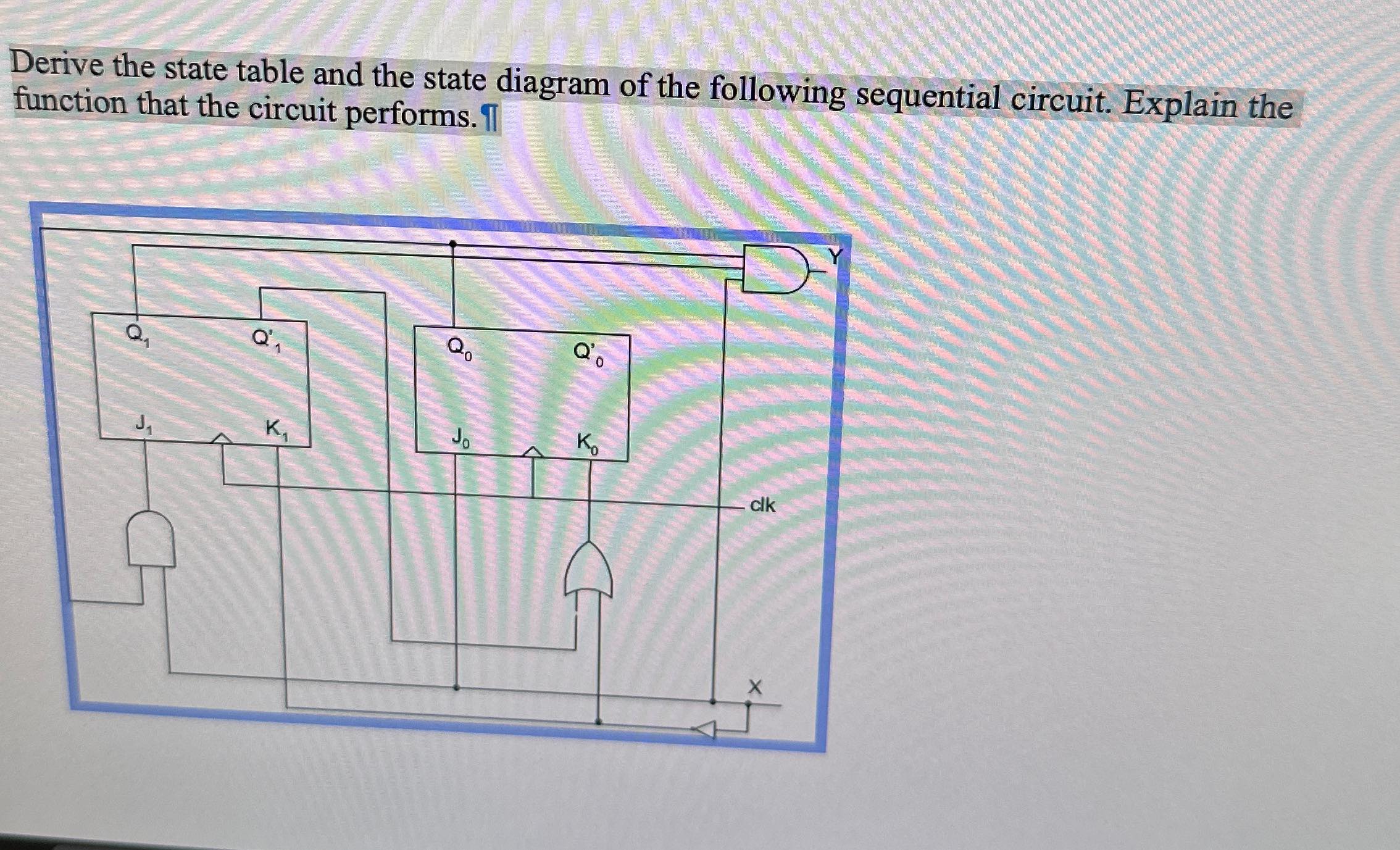 Solved Derive the state table and the state diagram of the | Chegg.com