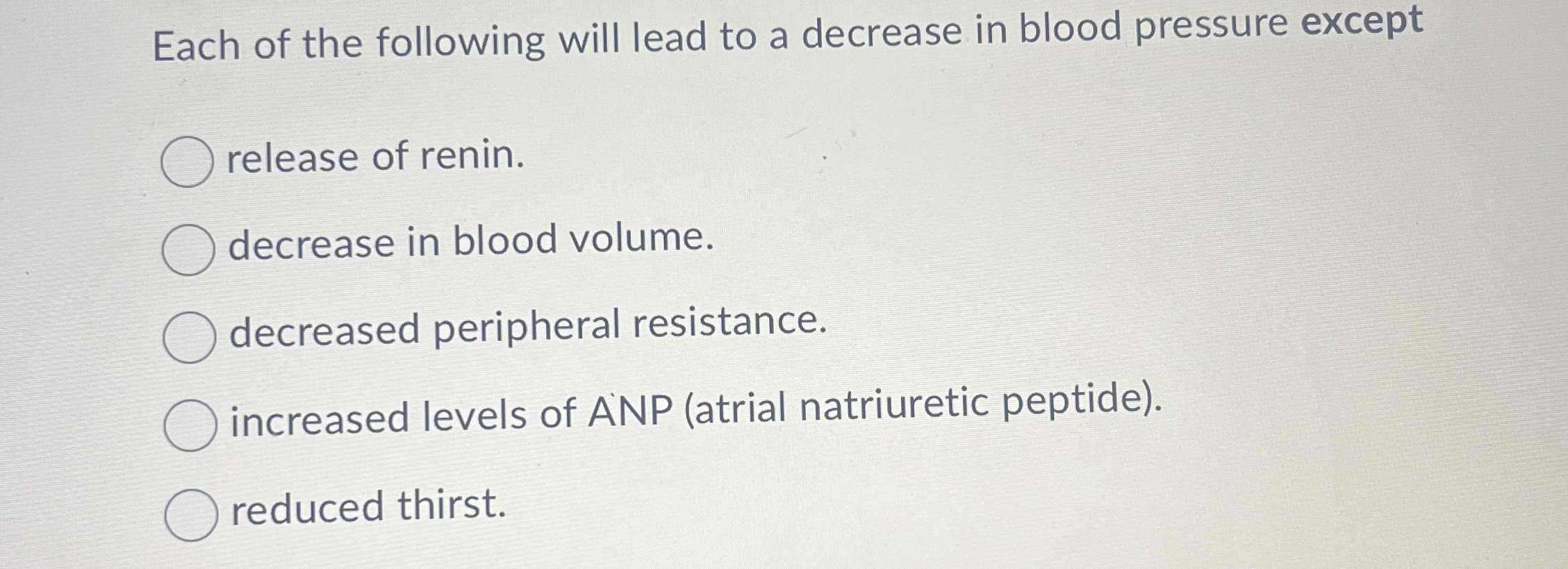 Solved Each of the following will lead to a decrease in | Chegg.com
