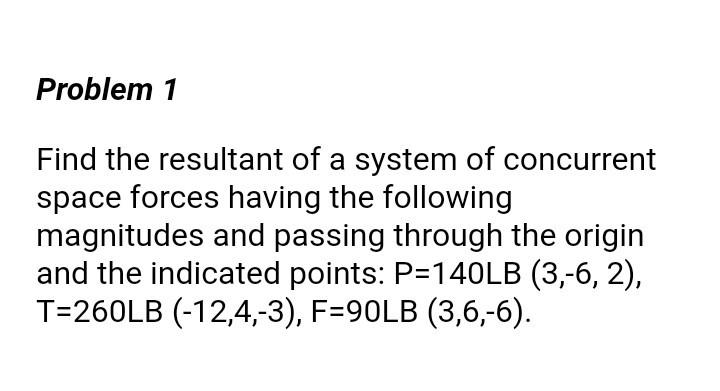 Solved Problem 1 Find the resultant of a system of | Chegg.com