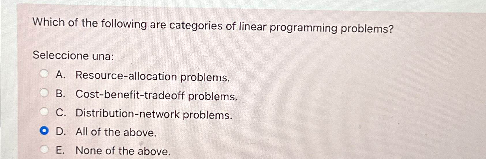 Solved Which of the following are categories of linear | Chegg.com
