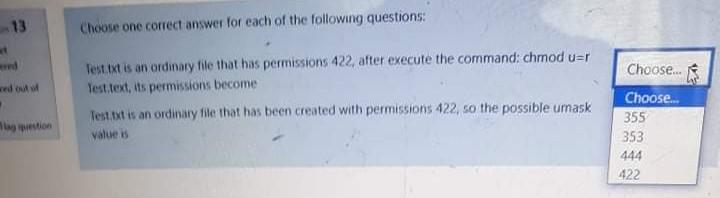 Solved Choose one correct answer for each of the following | Chegg.com