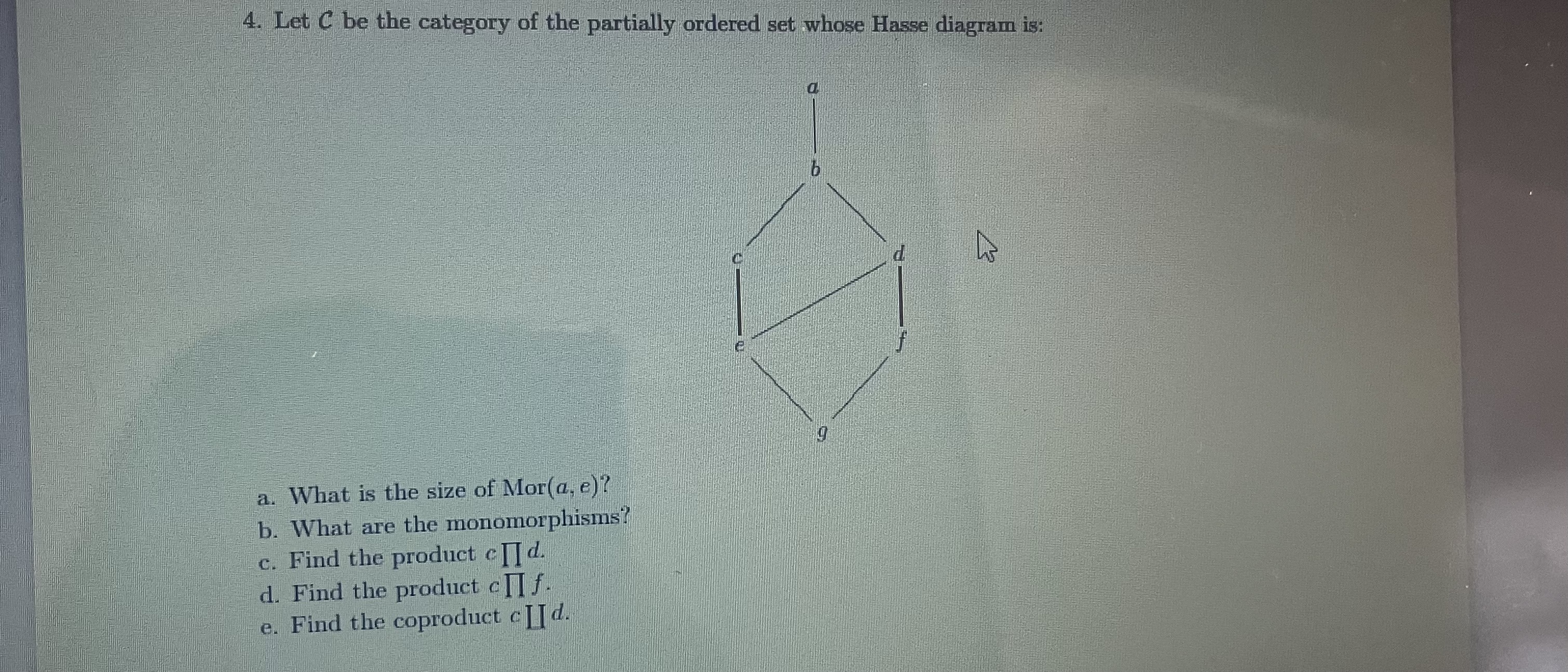Solved Let C ﻿be the category of the partially ordered set | Chegg.com