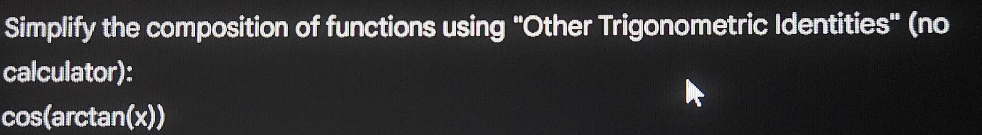 Solved Simplify the composition of functions using "Other | Chegg.com
