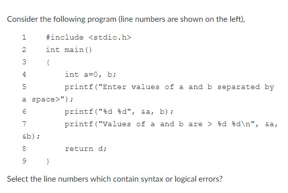 Solved Consider the following program (line numbers shown on | Chegg.com