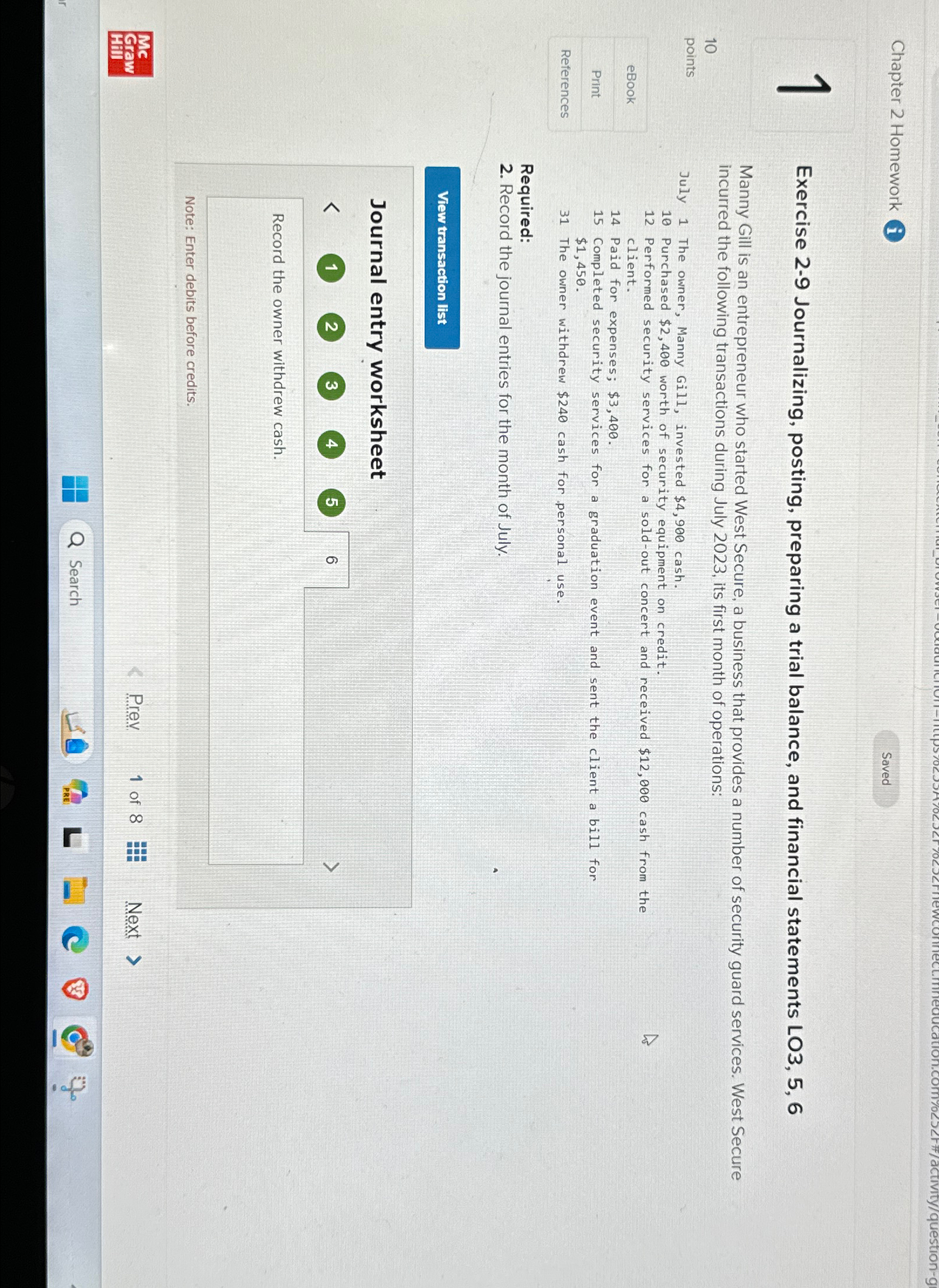 Solved Chapter 2 ﻿Homework (110 | Chegg.com