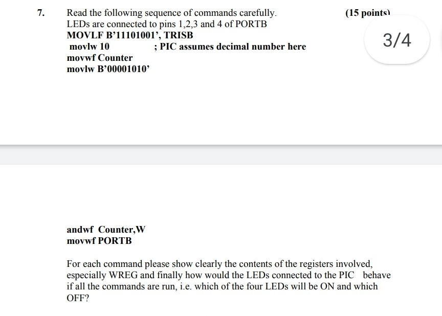 7. (15 points) Read the following sequence of | Chegg.com