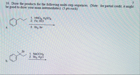 Solved Draw the products for the following multi-step | Chegg.com