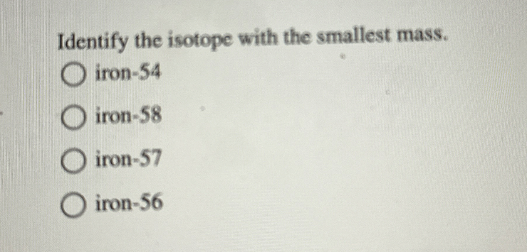 Solved Identify the isotope with the smallest | Chegg.com