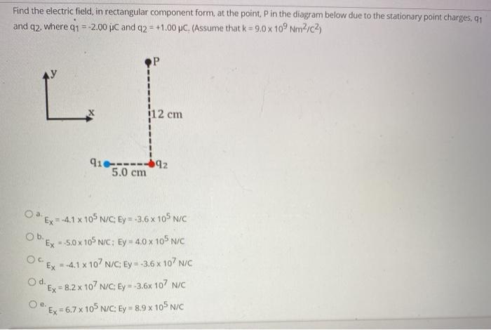 Solved Find the electric field in rectangular component form | Chegg.com