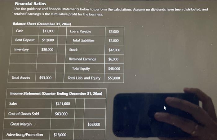 Solved Financial Ratios Use the guidance and financial | Chegg.com