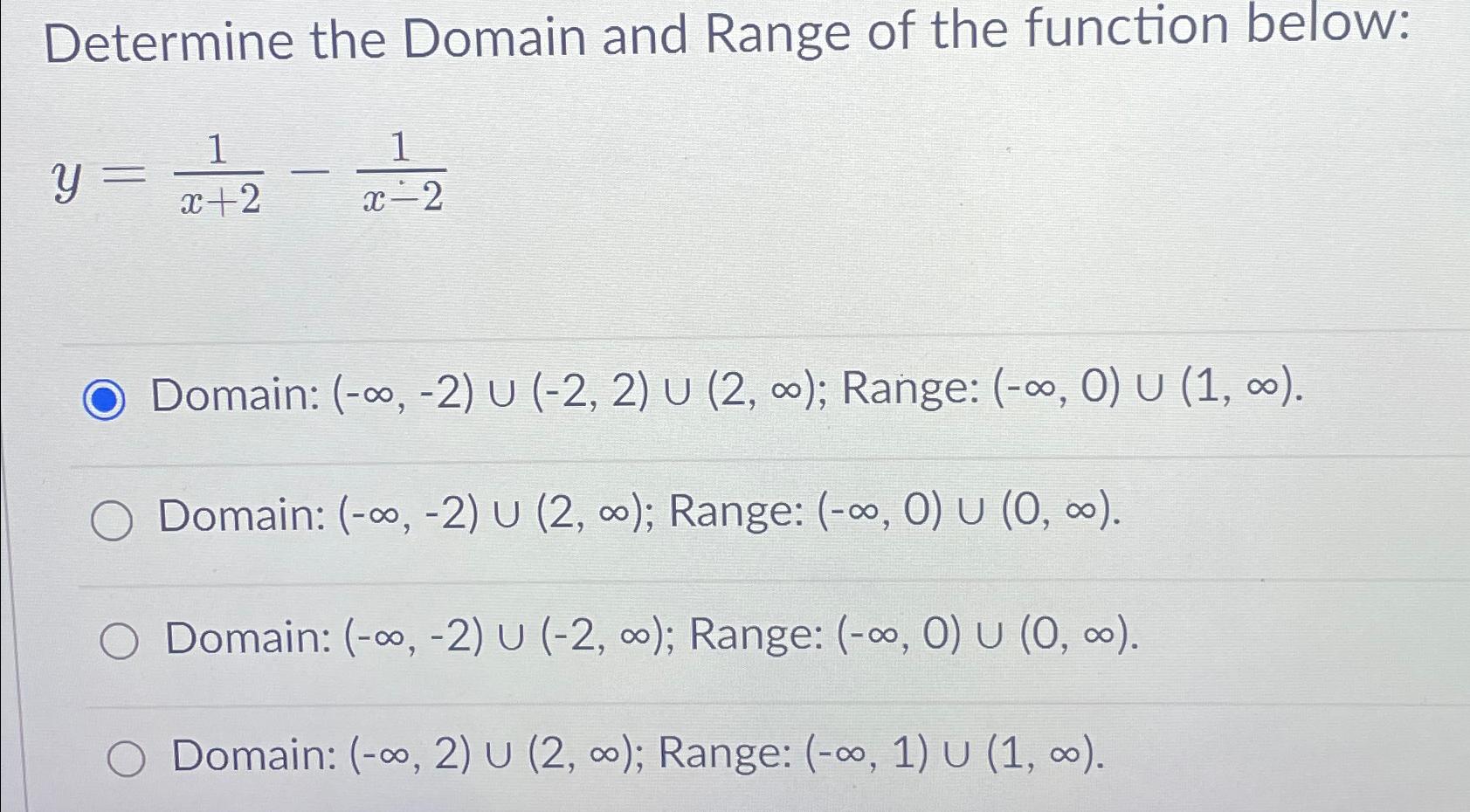Solved Determine the Domain and Range of the function | Chegg.com
