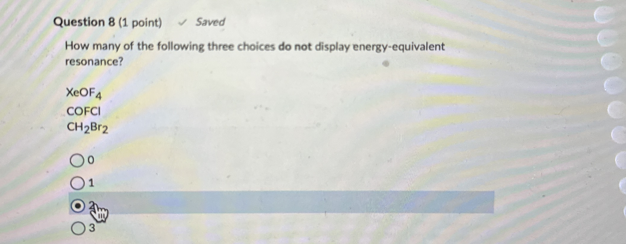 Solved Question 8 (1 ﻿point) ﻿SavedHow many of the | Chegg.com