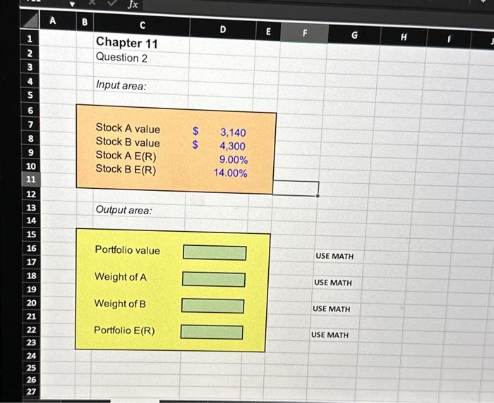 Solved Output area: \begin{tabular}{|l|l|} \hline Portfolio | Chegg.com