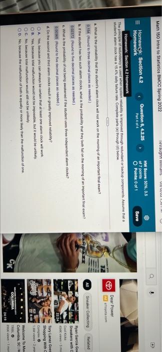 Solved Math 150 Intro to Statistics BMCC Spring 2022 USWUJUT | Chegg.com