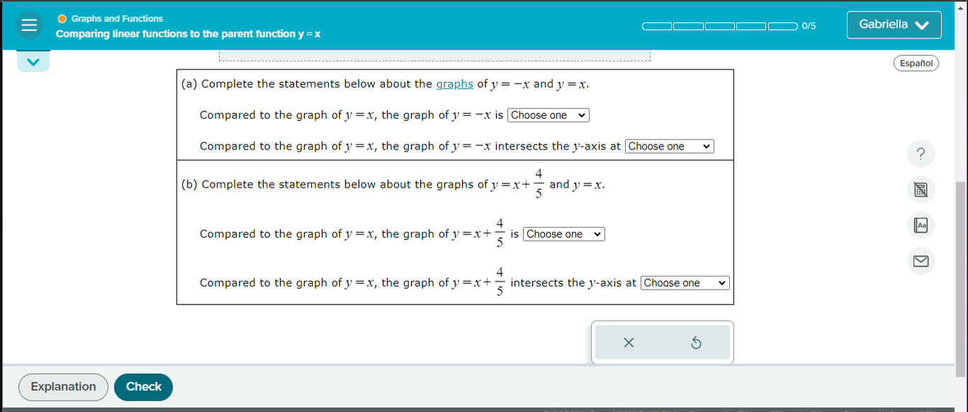 Solved (a) ﻿Complete the statements below about the graphs | Chegg.com