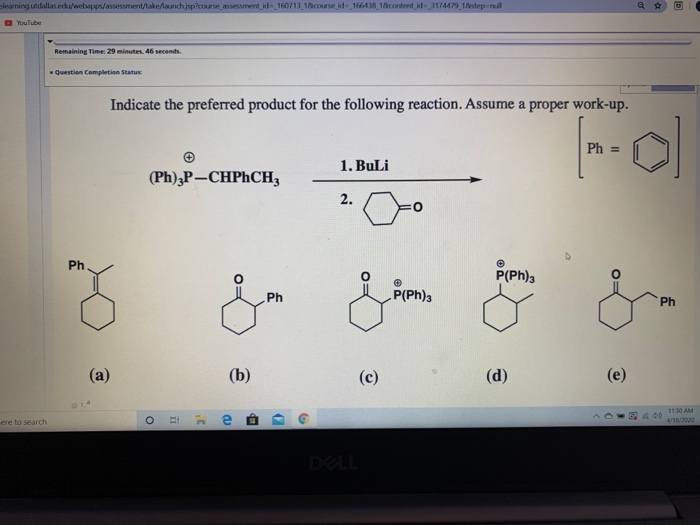 Solved learning utdallas.edu/webapps/assessment/skelaunch | Chegg.com