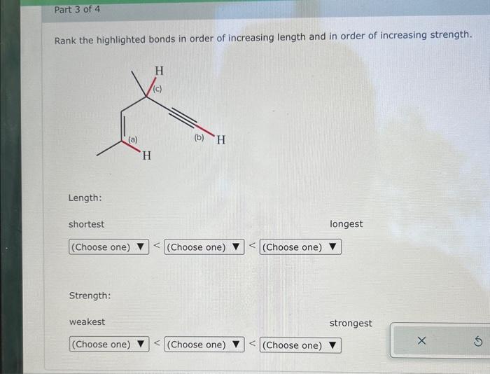 Solved Rank the highlighted bonds in order of increasing | Chegg.com