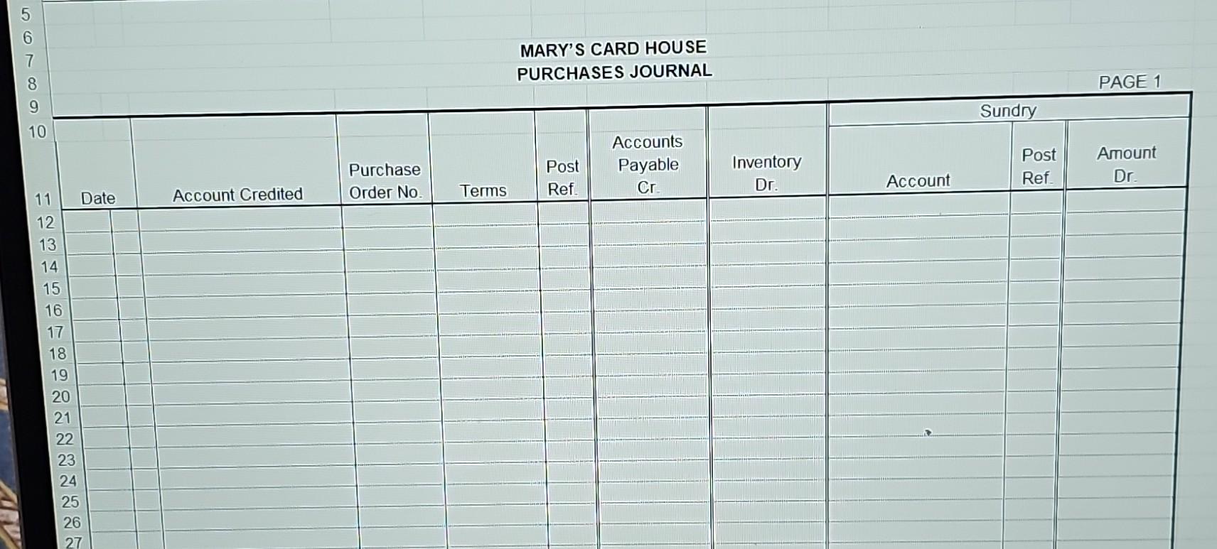 Solved 2C. As the new accountant for Mary's Card House in | Chegg.com