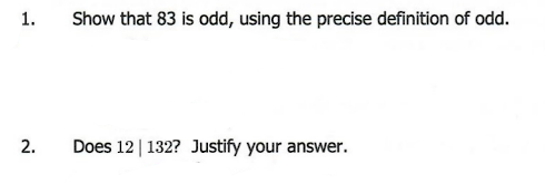 Solved Show that 83 ﻿is odd, using the precise definition of | Chegg.com