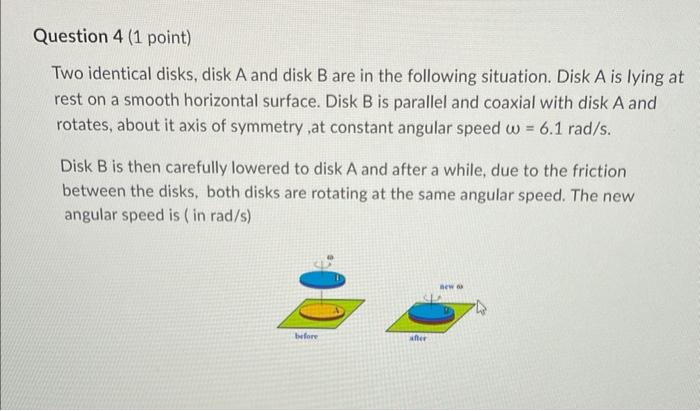Solved Two identical disks, disk A and disk B are in the | Chegg.com