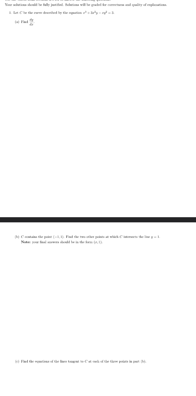 Solved Your solutions should be fully justified. Solutions | Chegg.com