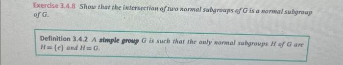 Solved Exercise 3.4.8 Show that the intersection of two | Chegg.com