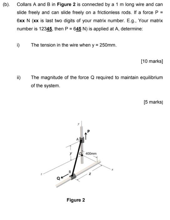 Solved Collars A and B in Figure 2 is connected by a 1 m | Chegg.com