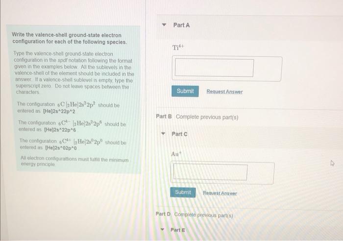 Solved Write the valence-shell ground-state electron | Chegg.com