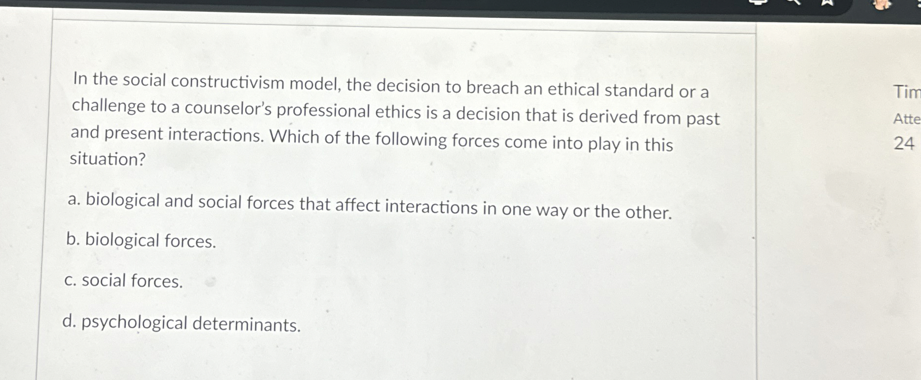 Solved In the social constructivism model, the decision to | Chegg.com