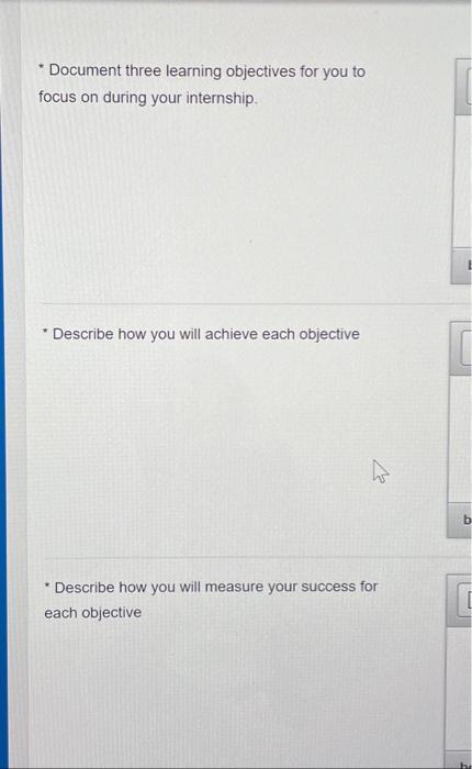 * Document three learning objectives for you to focus | Chegg.com