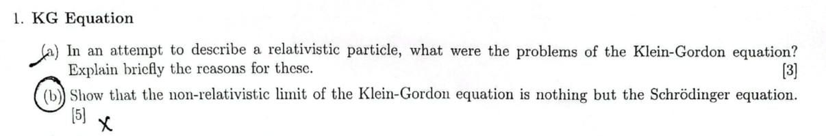 Solved KG Equation(a) ﻿In an attempt to describe a | Chegg.com