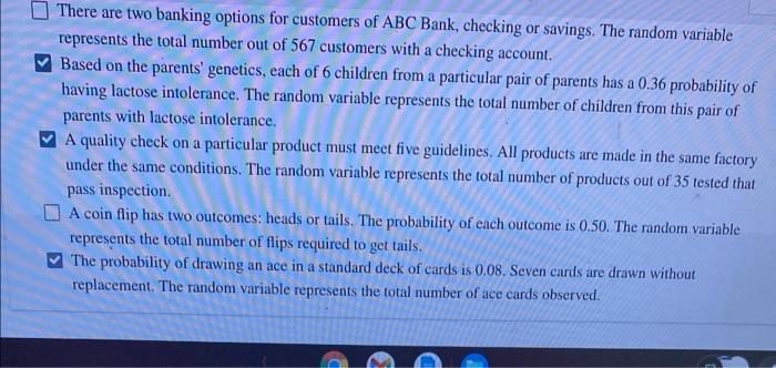 Solved Select the instances in which the variable described | Chegg.com