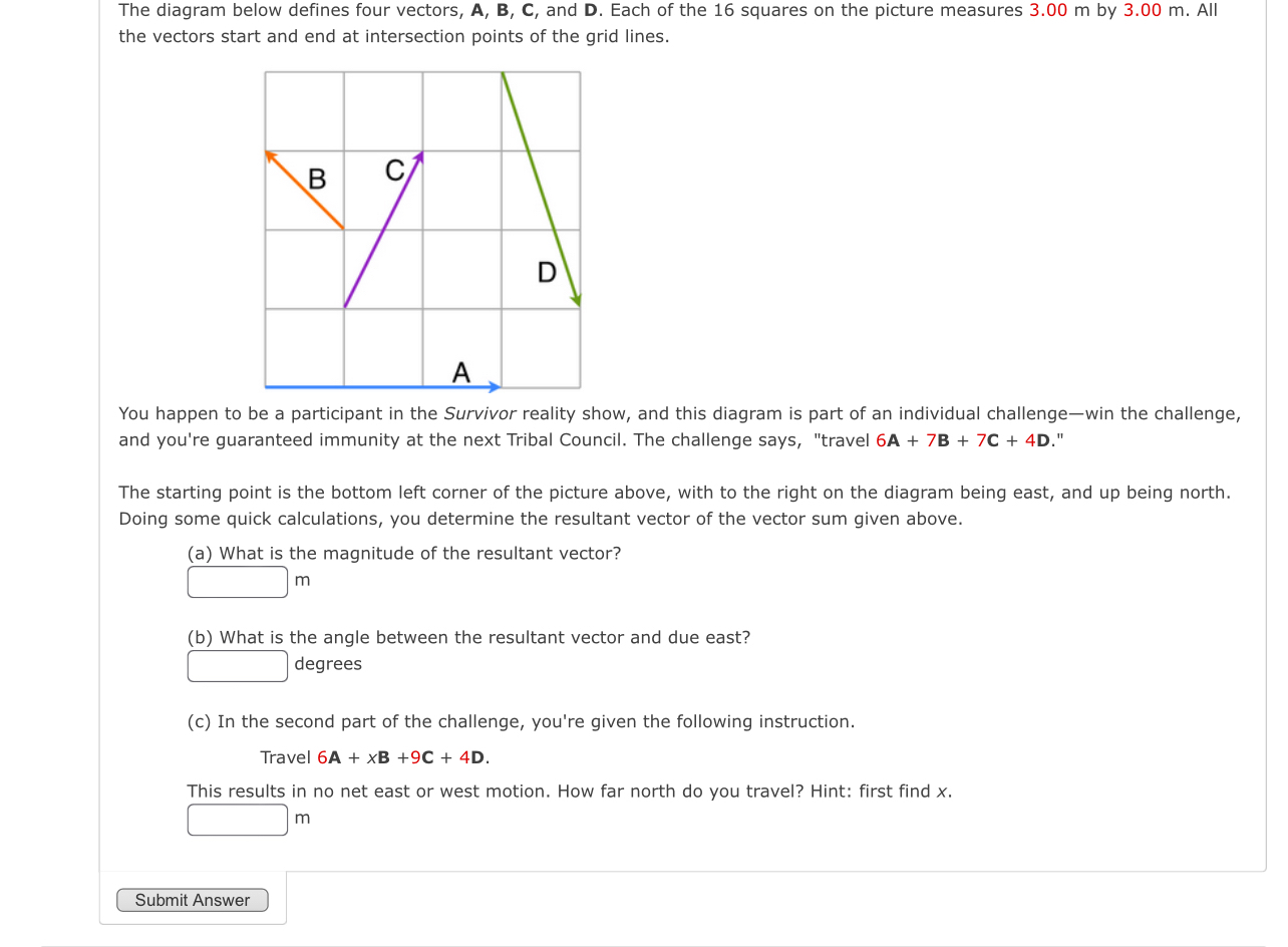 Solved The diagram below defines four vectors, A, ﻿B, ﻿C, | Chegg.com