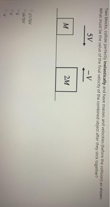 Solved Two blocks, collide perfectly inelastically and have | Chegg.com