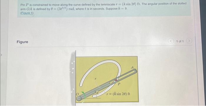 Solved Pin P is constrained to move along the curve defined | Chegg.com